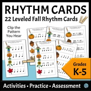 Fun Rhythm Activities for Elementary Music - Clip Cards