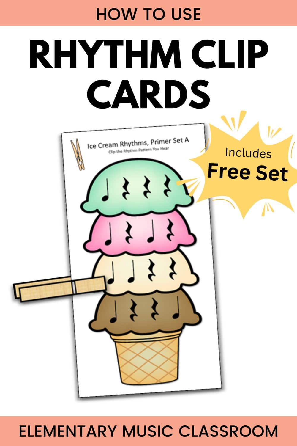 Fun Rhythm Activities for Elementary Music - Clip Cards