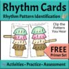 Fun Rhythm Activities for Elementary Music - Clip Cards