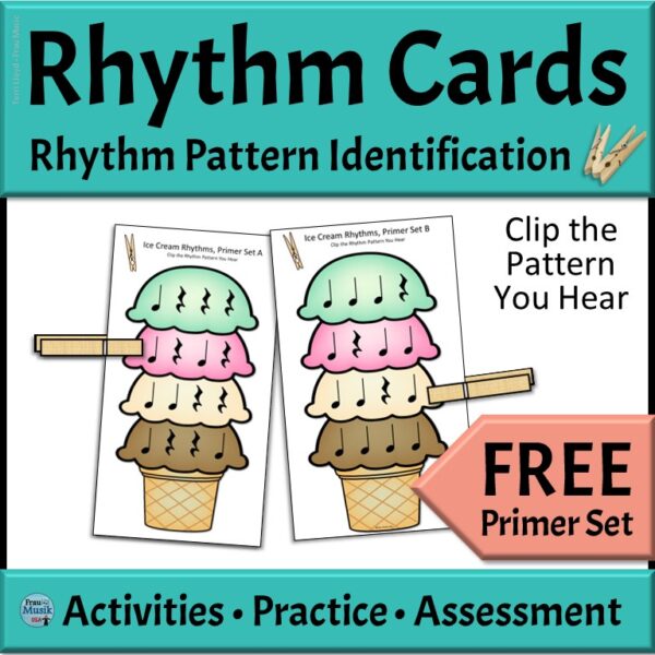 Fun Rhythm Activities for Elementary Music - Clip Cards