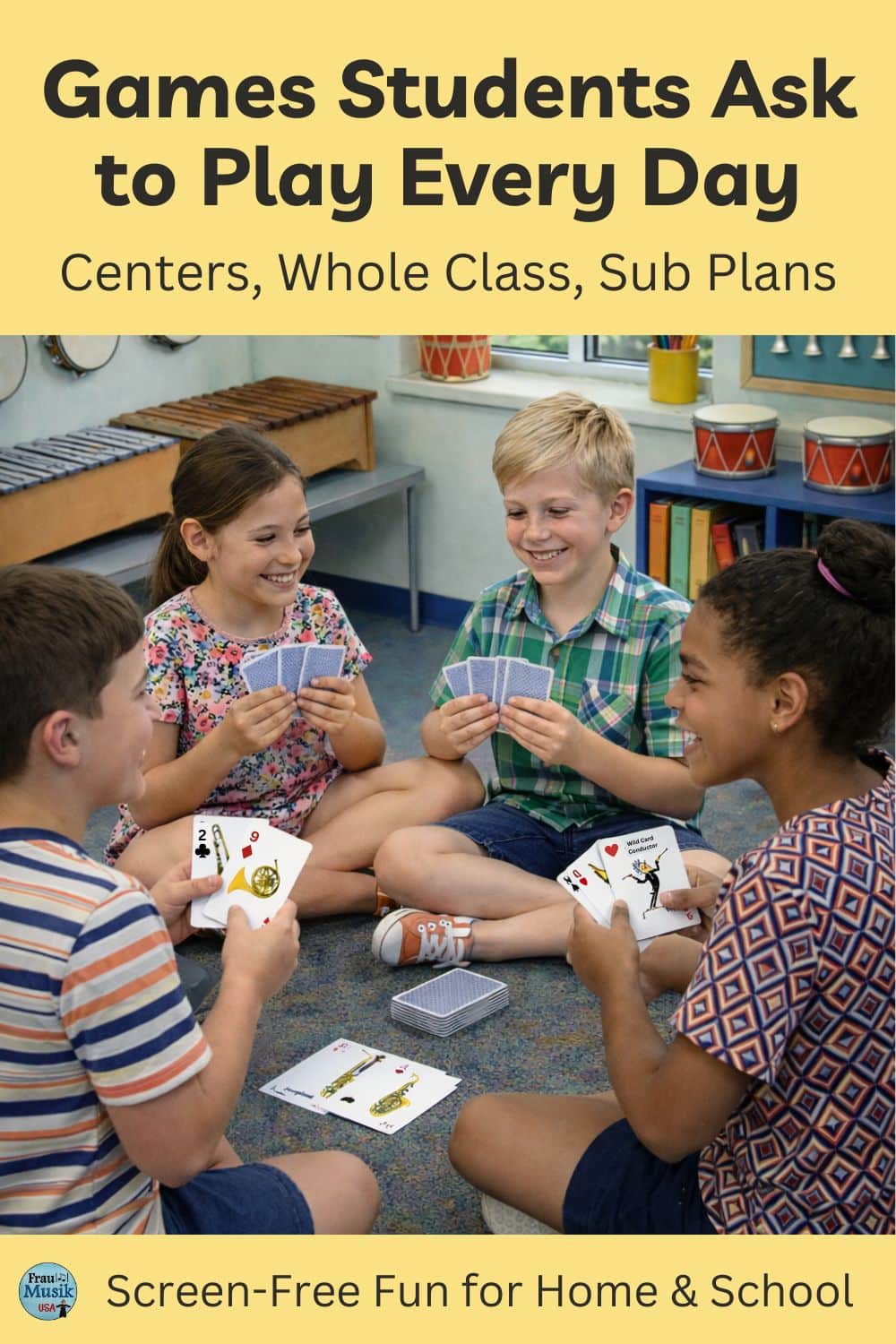 Musical Instrument Games for Elementary Music - Printable Playing Cards